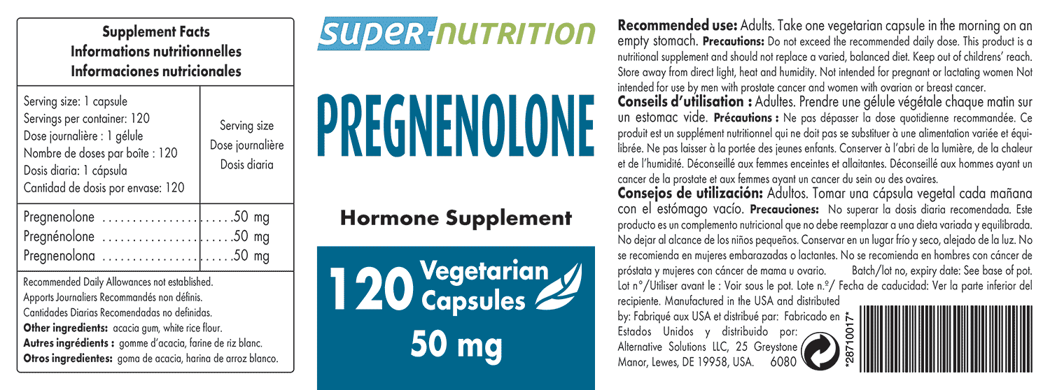 Pregnenolone Supplement 50 mg Multiple Benefits 120 Tablets